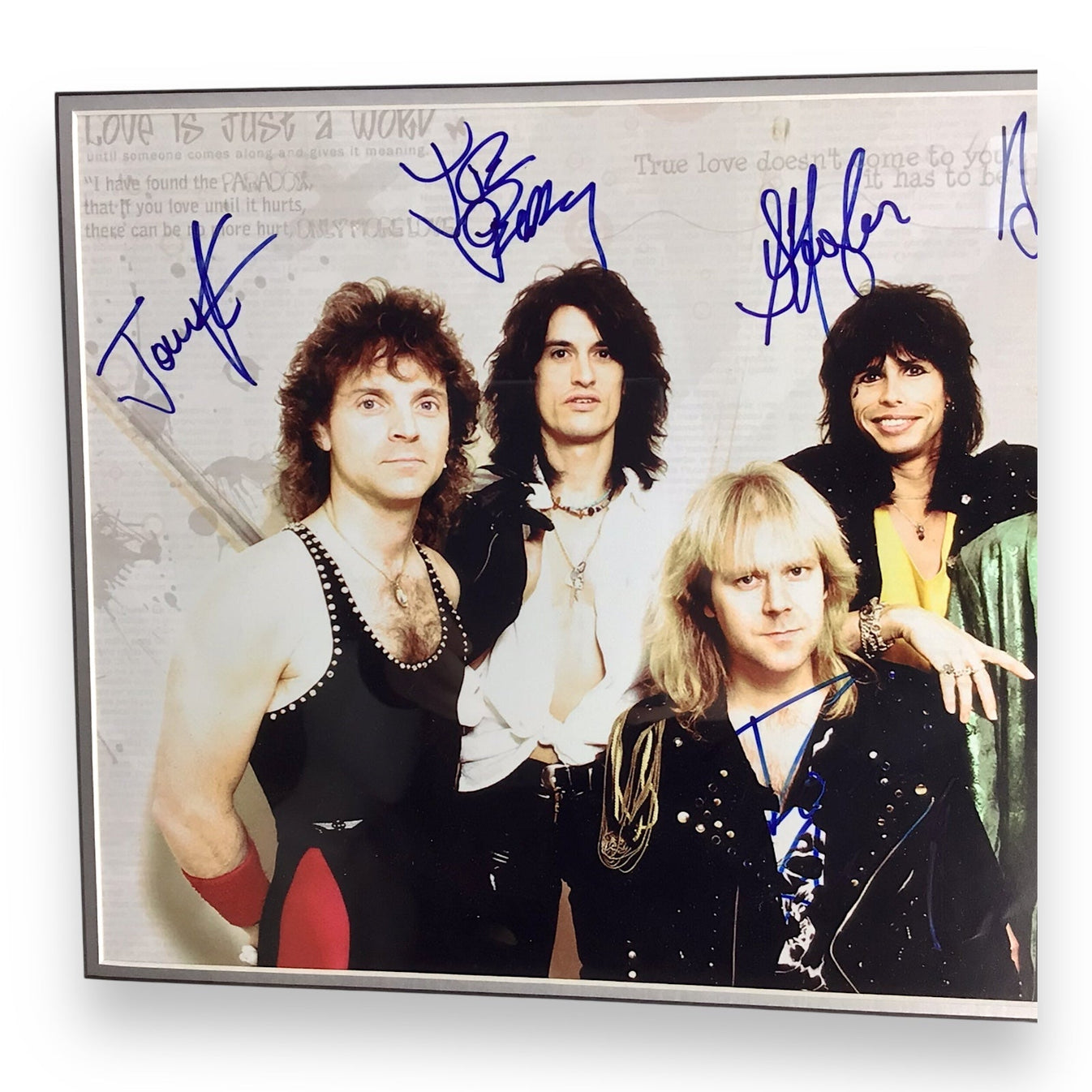 Aerosmith Poster Signed by ALL FIVE Bandmates, Framed Rock History Col ...