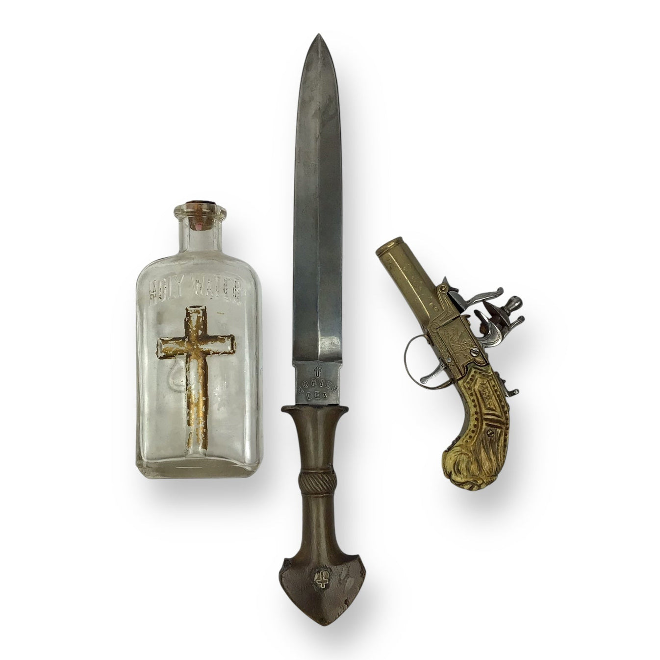 Antique Vampire Hunting Kit w/ Wooden Stakes & Mallet, Late 19th-Early ...