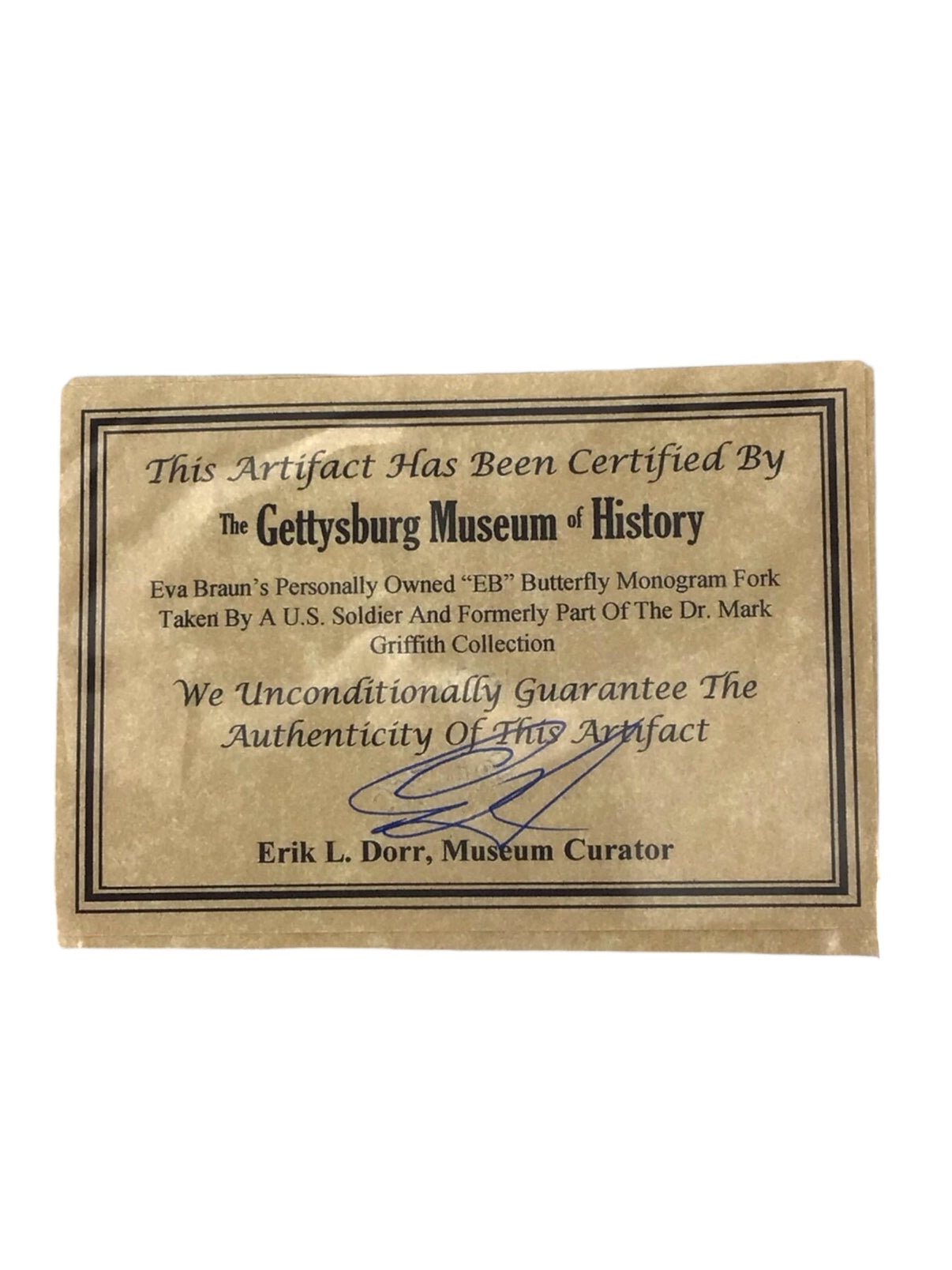 German WW2 Eva Braun Collection - Fork, Spoon, and Monogram Napkin in ...